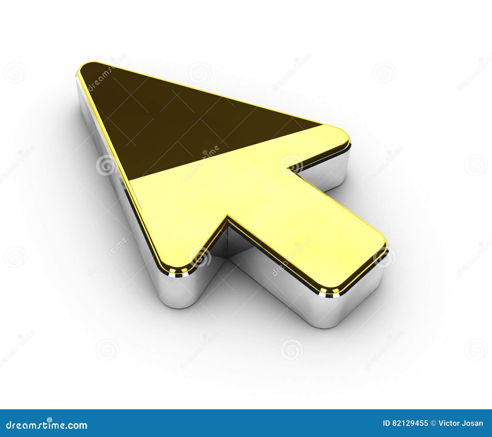 Illustration of Gold Cursor Symbol on White Background Stock ...