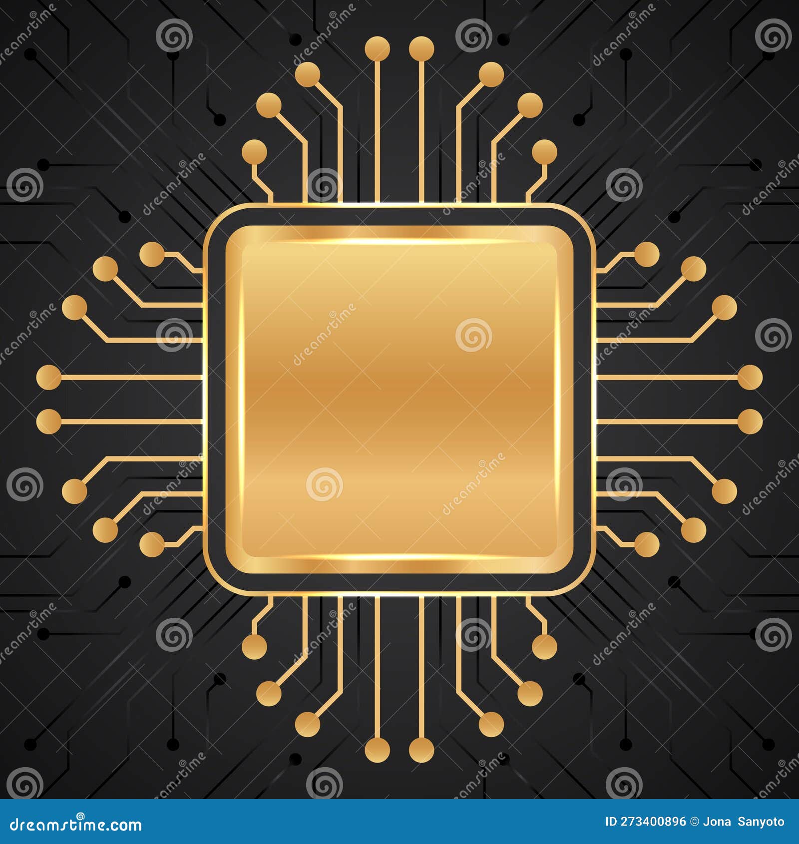 Gold Electronic Circuit Design Stock Vector - Illustration of ...