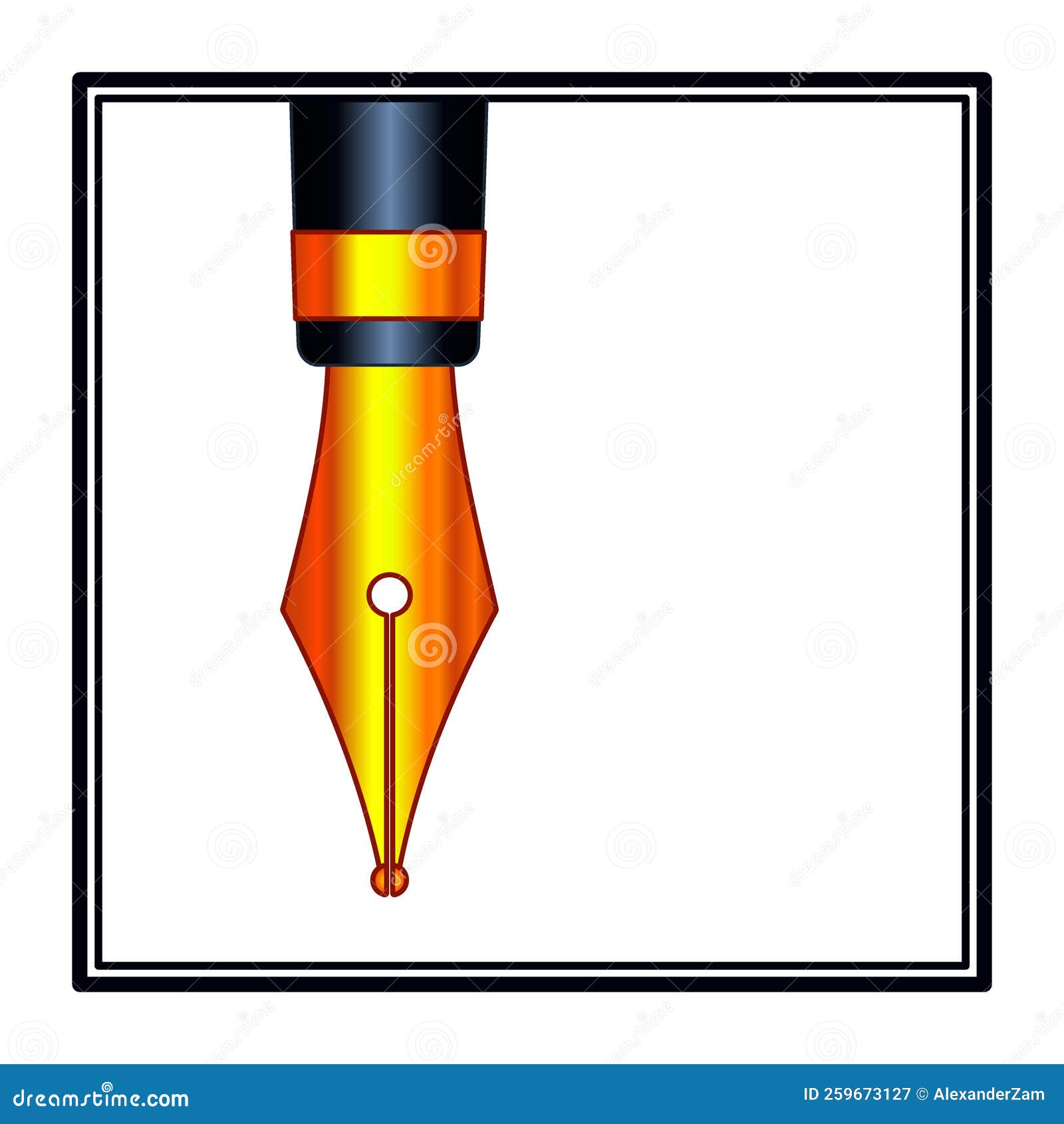 Ink pen tip stock vector. Illustration of vector, drawing - 259673127