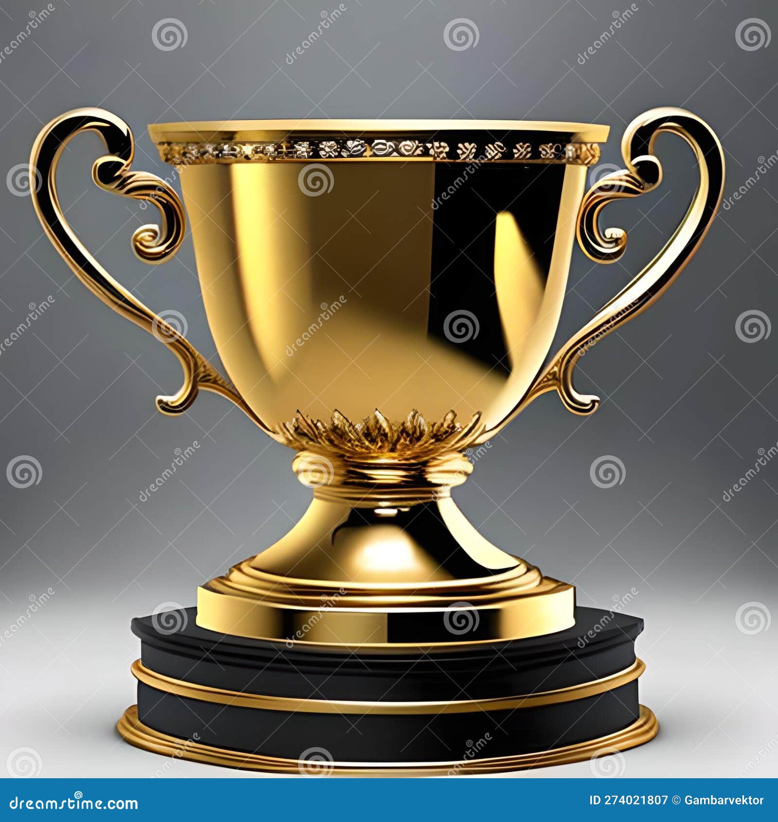 Illustration of a Gold Loving Cup Type Trophy with a Plaque for ...