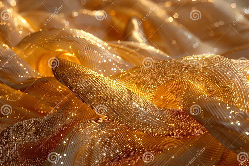 Illustration of the Gold Mesh Braid Forming a Gold Braid, High Quality ...