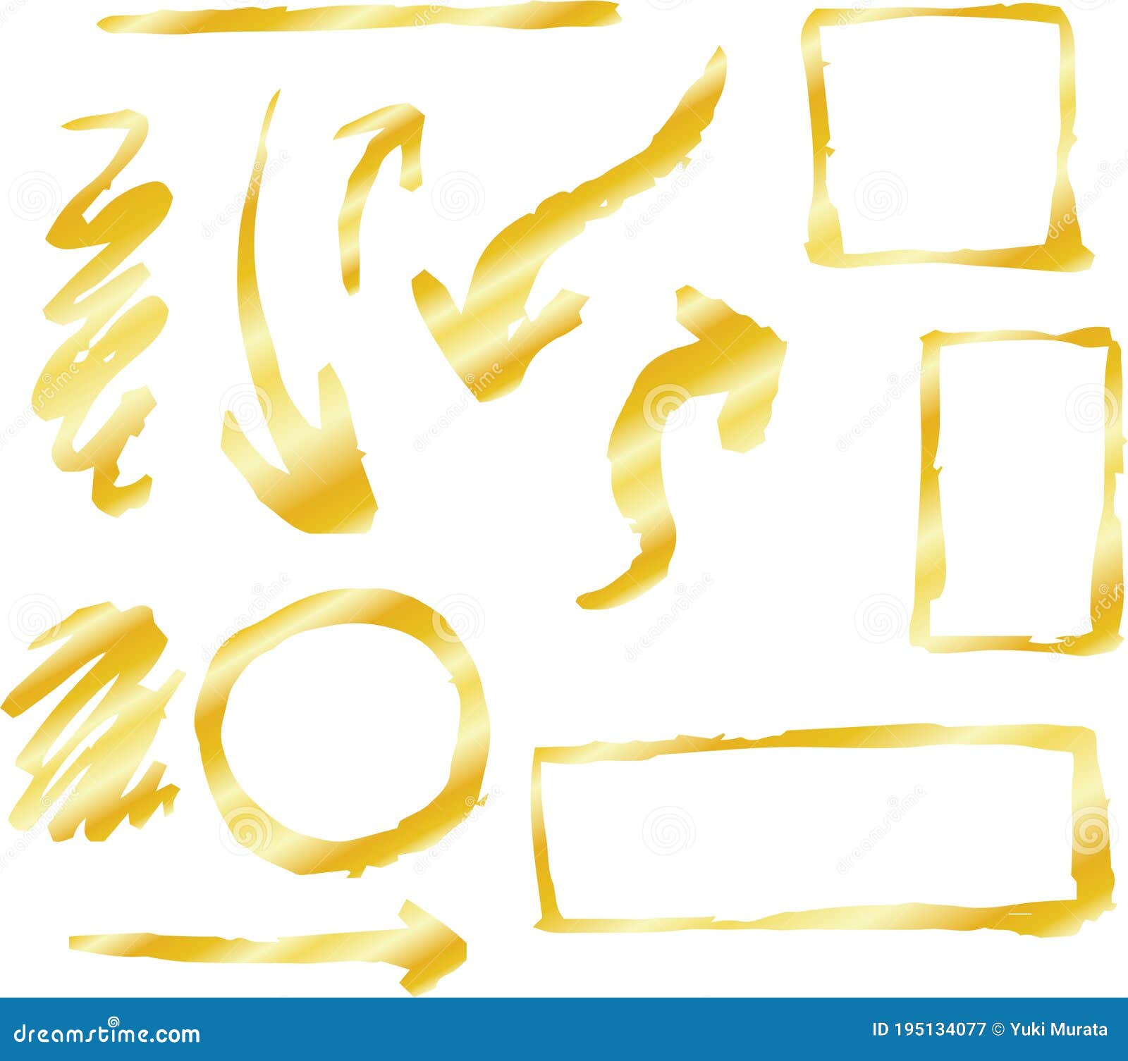 Illustration of a Gold Sign Written with a Brush Stock Vector ...