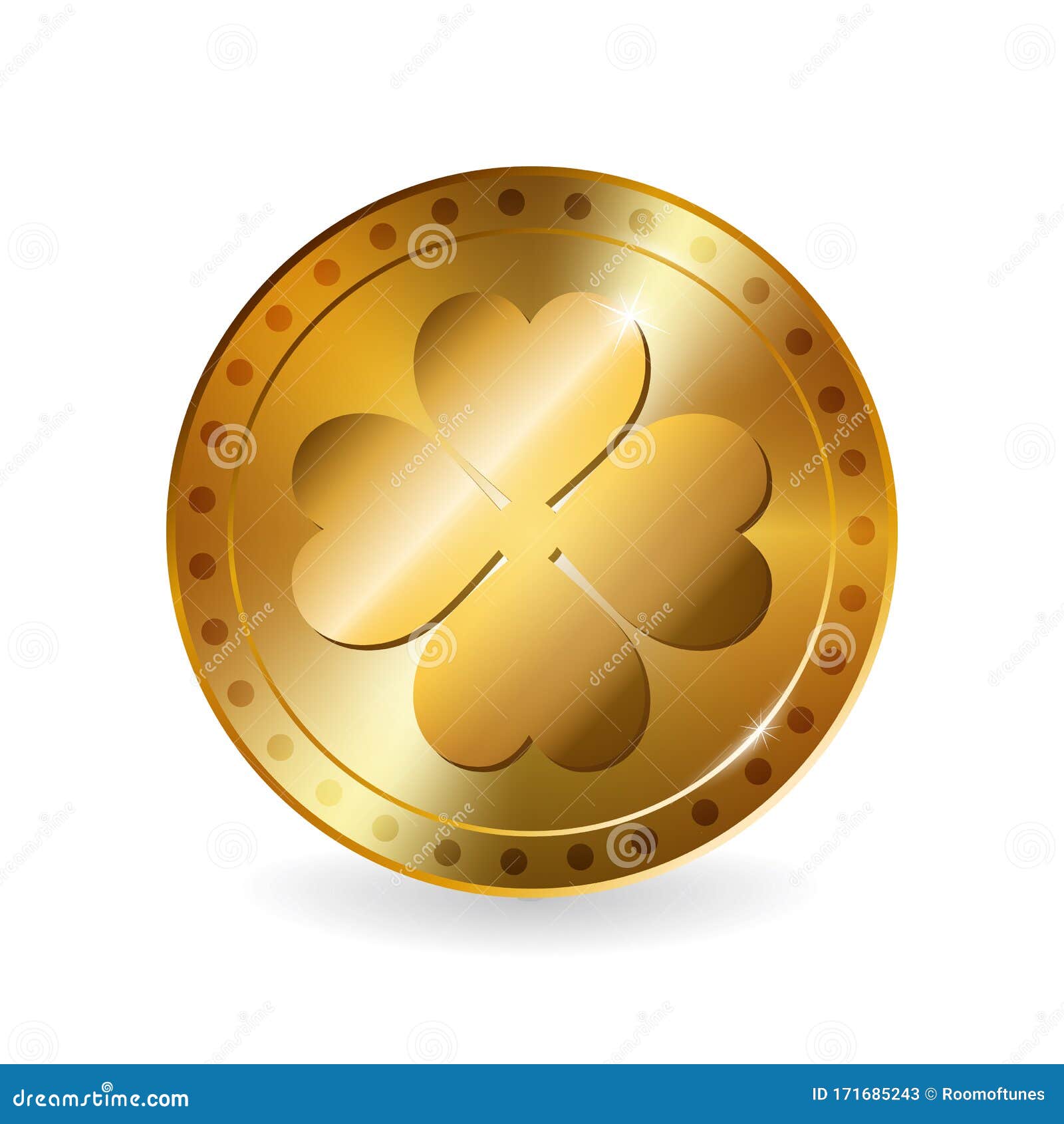 Vector Illustration of Golden Coin for Saint Patrick`s Day Stock Vector ...