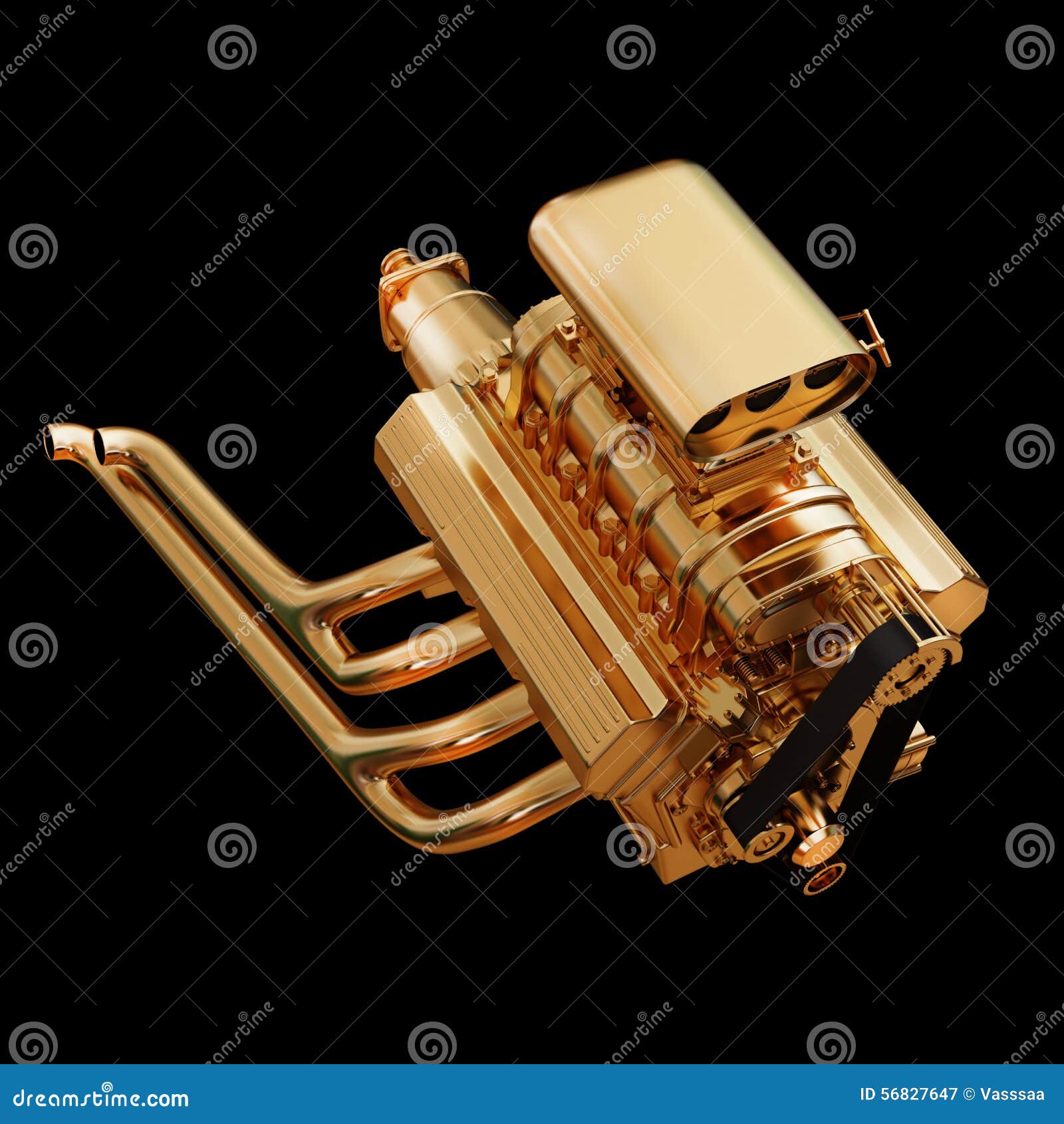 Illustration of a Golden Engine Stock Illustration - Illustration of ...