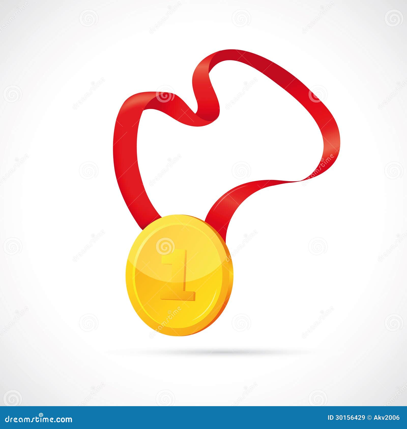 Gold medal cartoon stock vector. Illustration of victory - 30156429