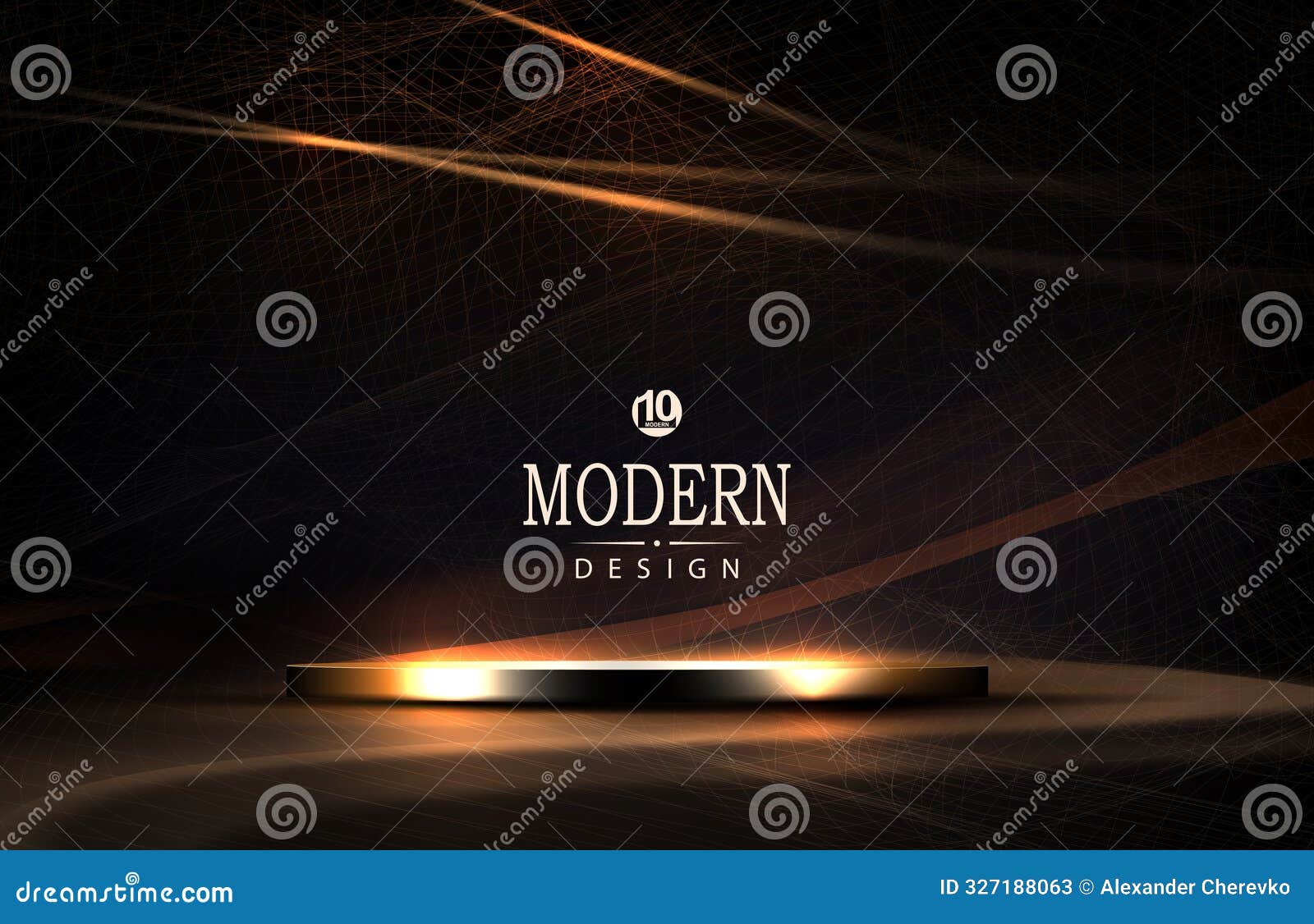 Illustration with a Golden Podium and a Dull Fabric Texture Stock ...