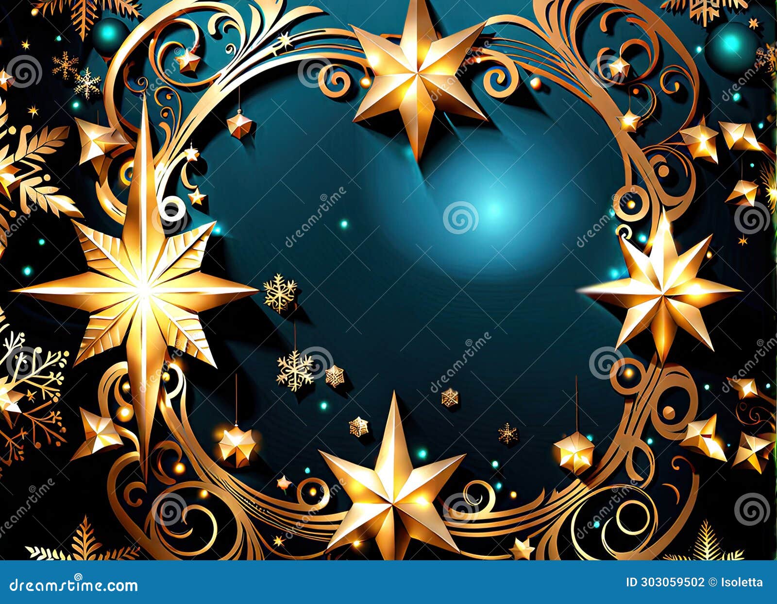 Illustration of the Golden Stars Frame Stock Photo - Image of design ...
