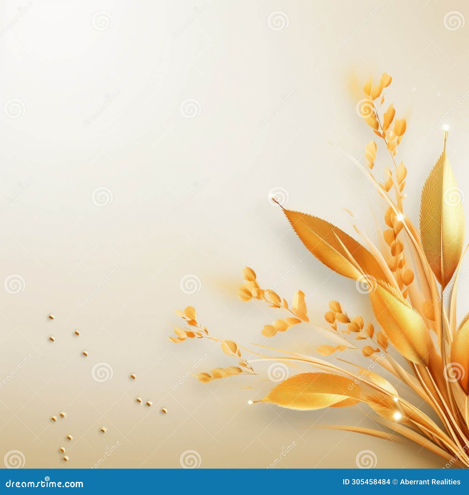 An Illustration of Golden Wheat on a White Background Stock ...