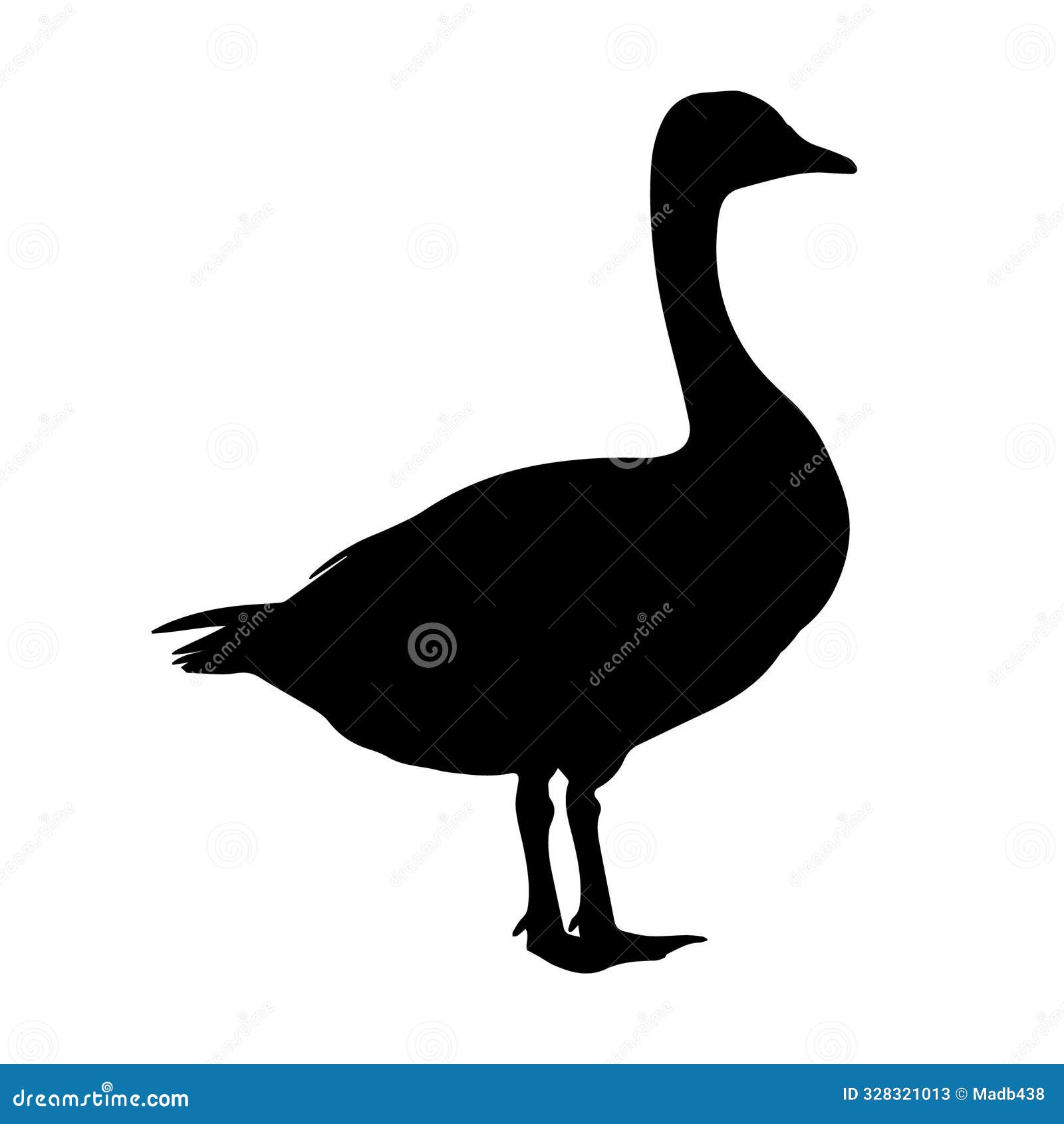 Illustration of a Goose Silhouette. Vector. Stock Vector - Illustration ...