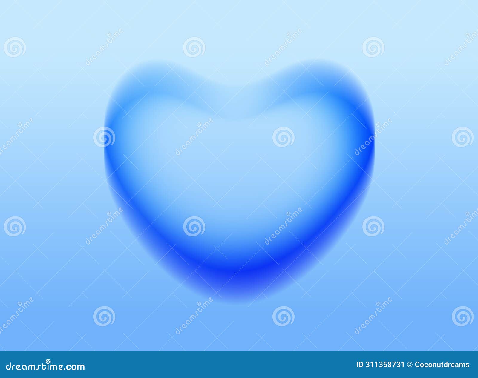 Gradient Blue 3D Heart on Gradient Color Backdrop Stock Illustration ...