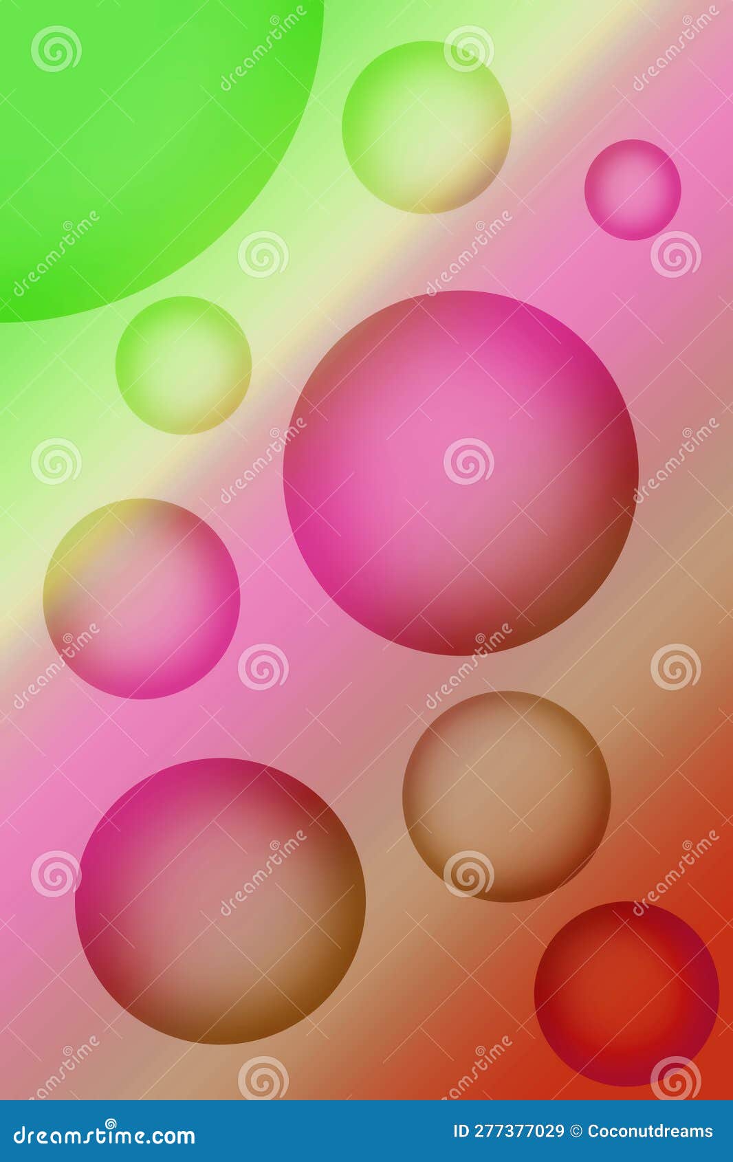 Gradient Green and Magenta Colored 3D Various Sized Spheres Symbolized ...
