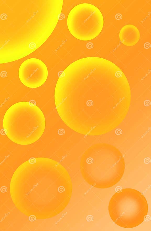 Gradient Orange and Yellow Colored 3D Various Sized Spheres, Background ...