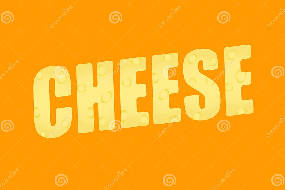 The Word Cheese with a Cheesy Texture. 3D Illustration. Stock Vector ...