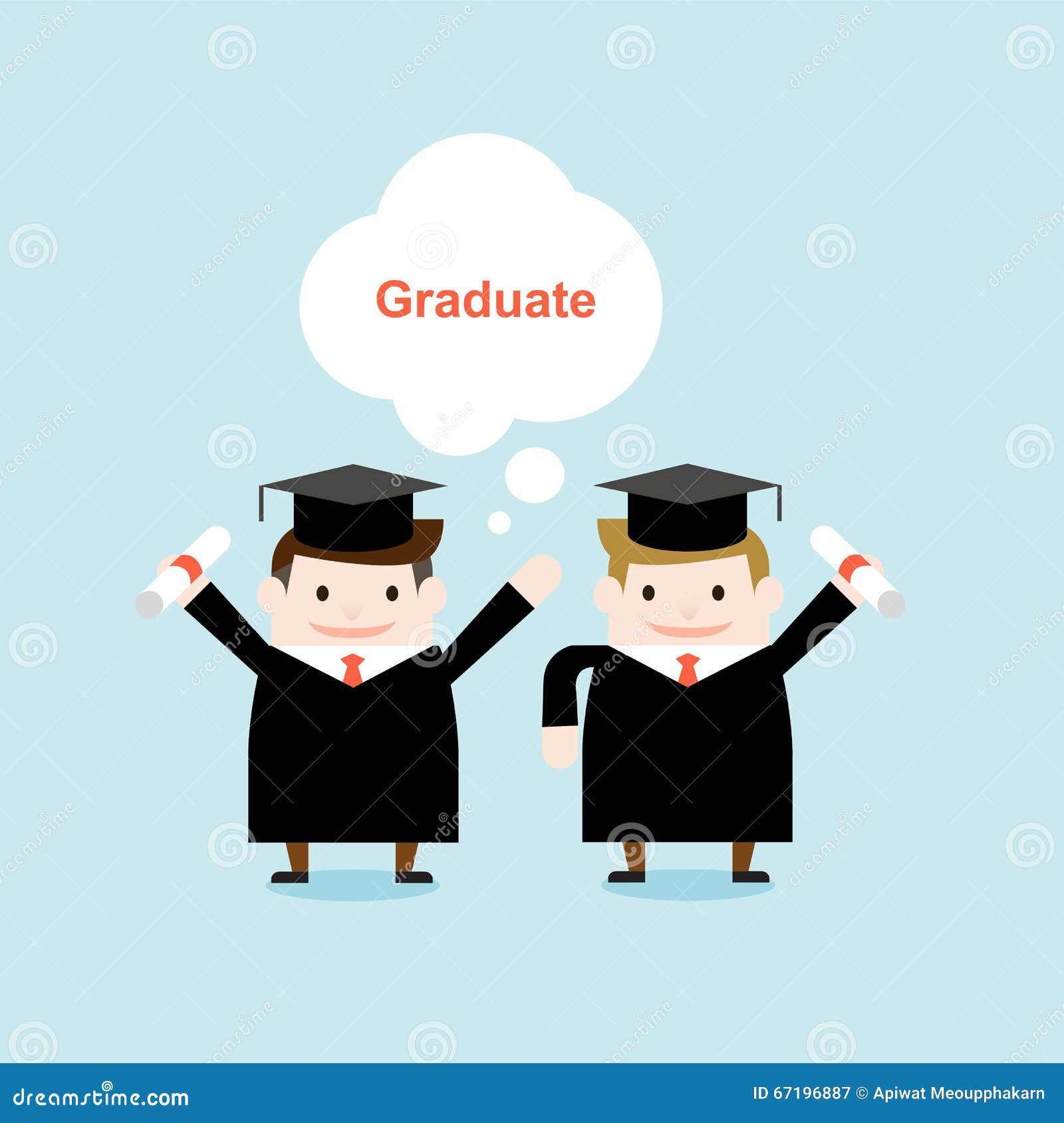 Illustration of Graduated Students Stock Vector - Illustration of ...