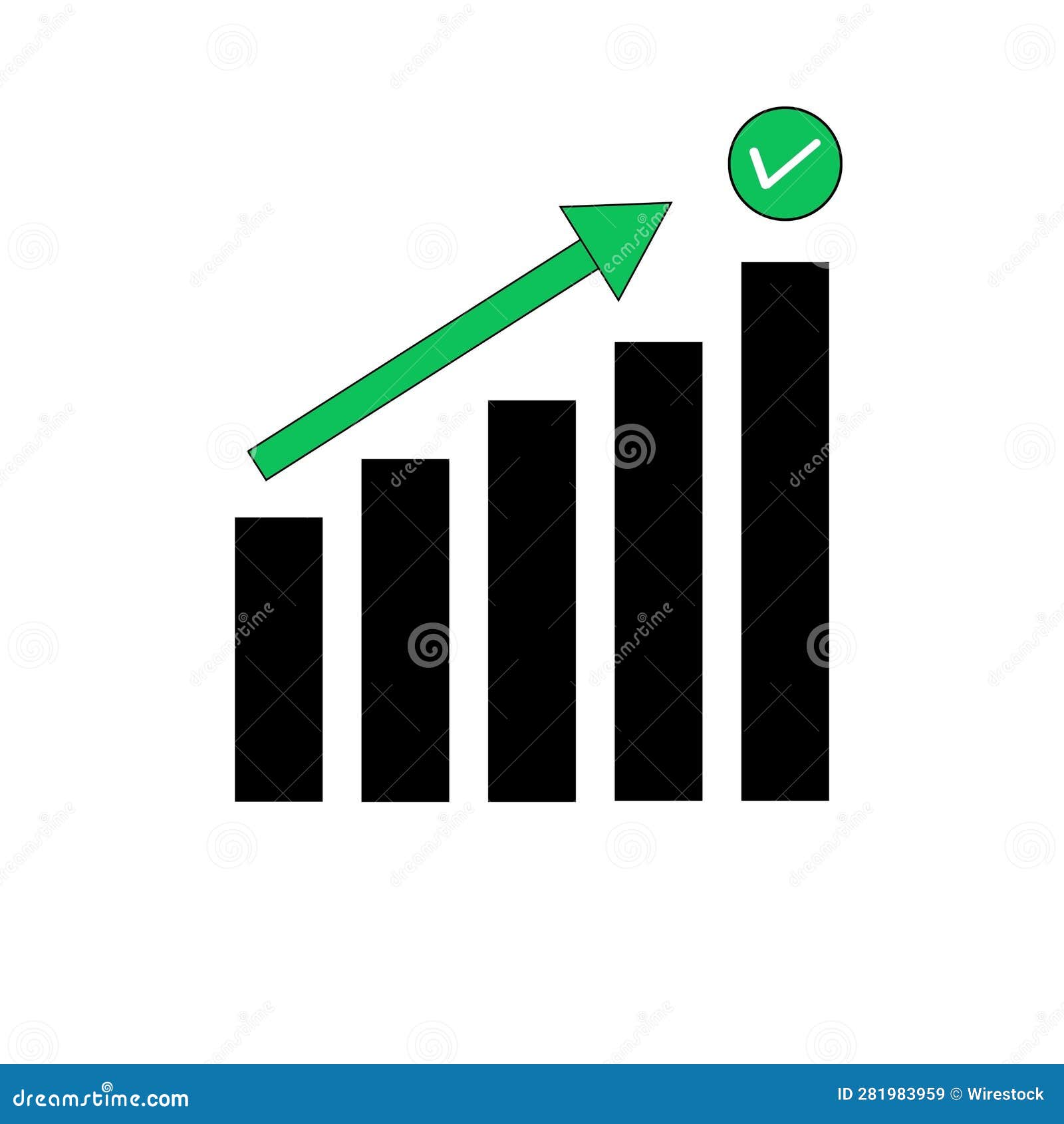 Illustration of a Graph Chart Showing an Upward Trend on a White ...