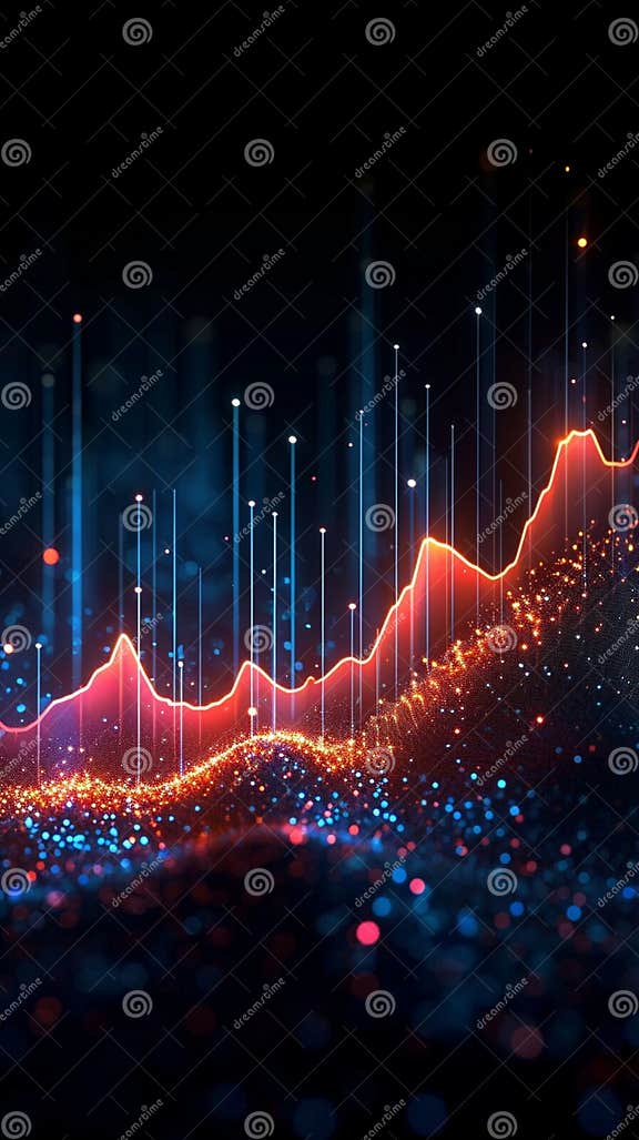 Illustration of a Graph Chart with a Sleek, Dynamic Line Stock ...