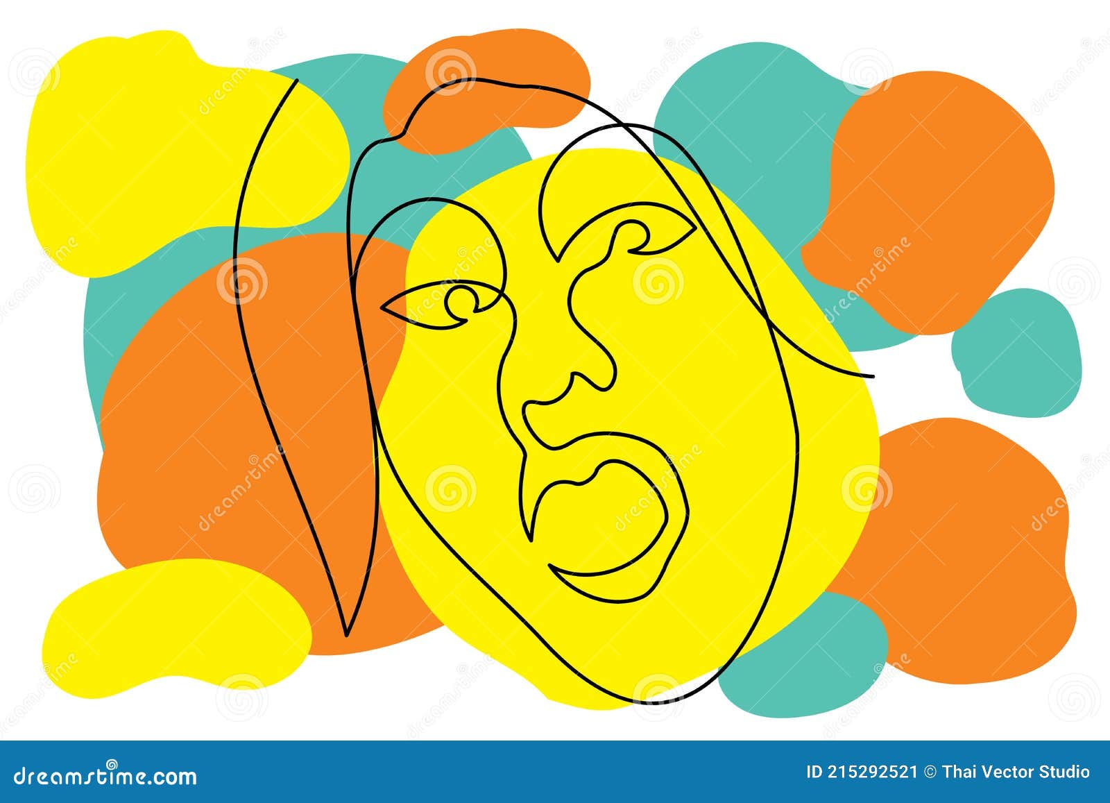 Illustration Graphic of Abstract Art One Line Continuous Vector Shock ...