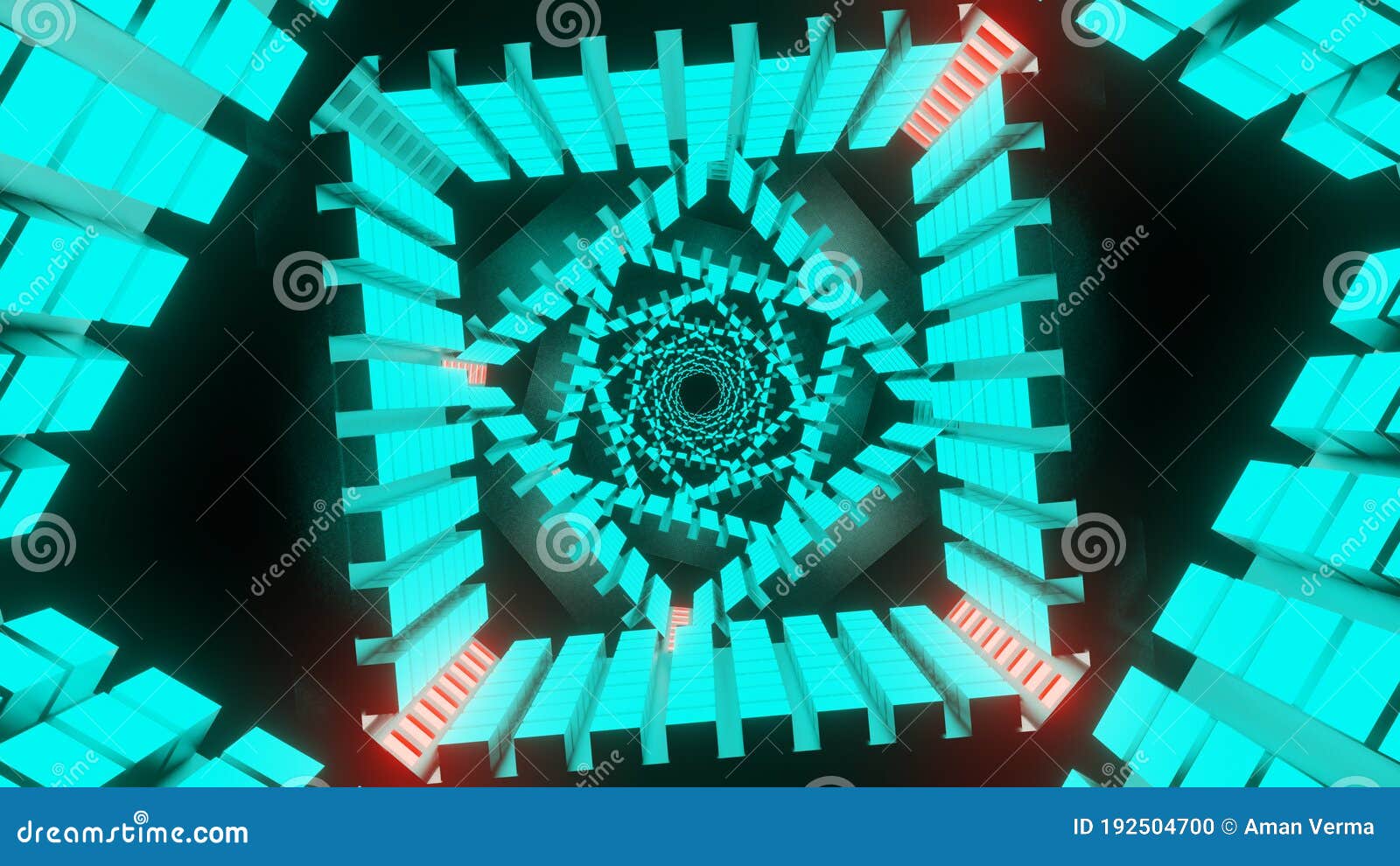 Illustration Graphic Abstract Energy Tunnel Looping in Space with ...