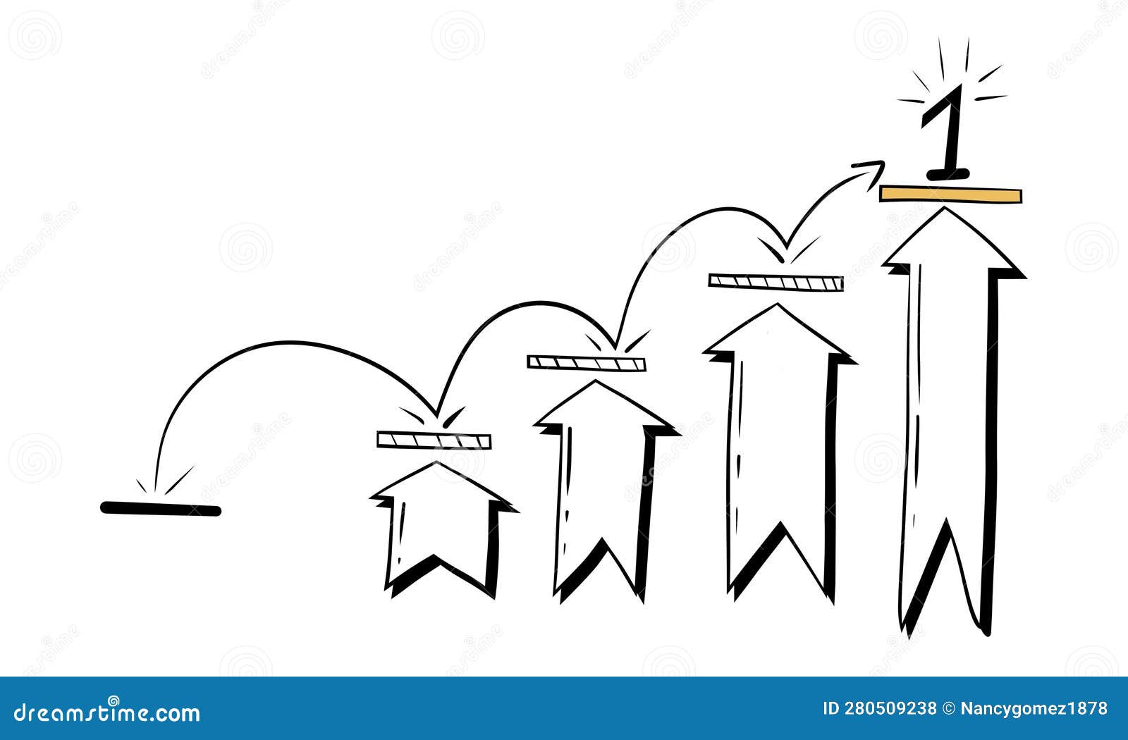 Illustration Graphic Chart of Growth To Number One, Vector Stock Vector ...