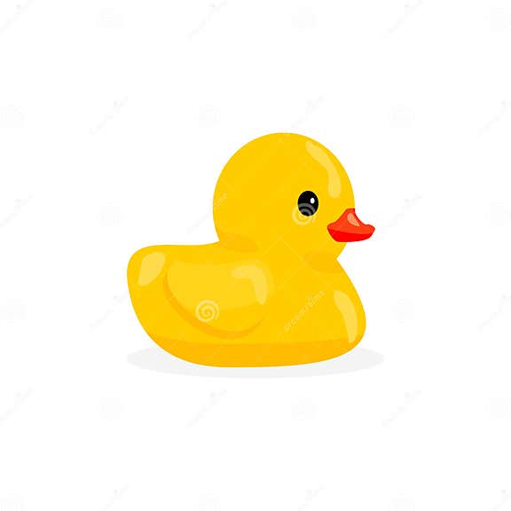 Cute Yellow Rubber Duck Vector Stock Vector Illustration Of Wildlife
