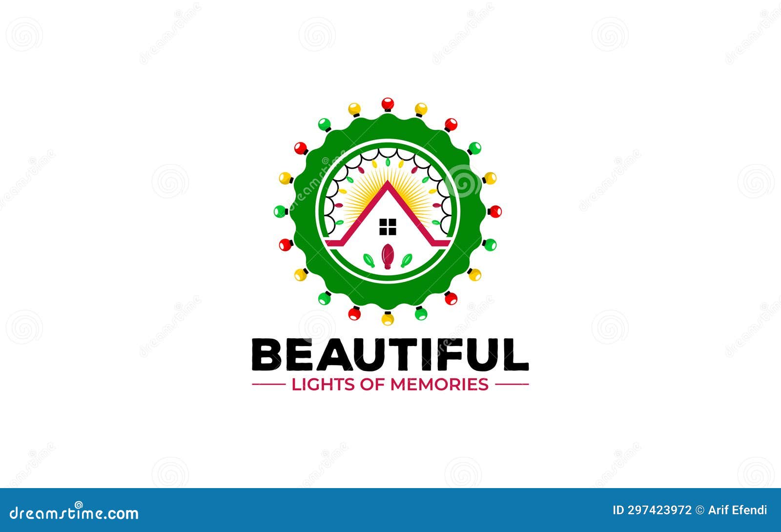 Illustration Vector Graphic of Christmas Tree Symbol with Light Bulbs ...