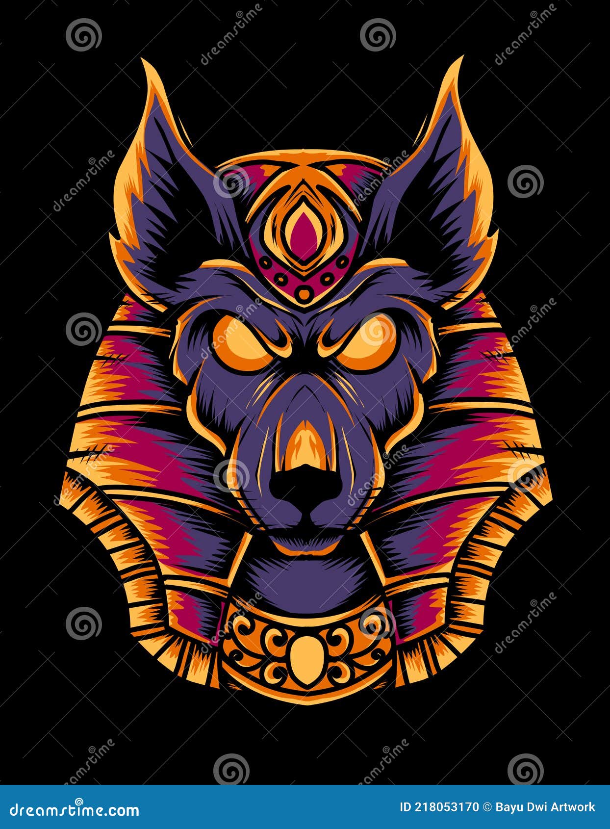 Illustration Vector Isolated Anubis Head Stock Vector - Illustration of ...