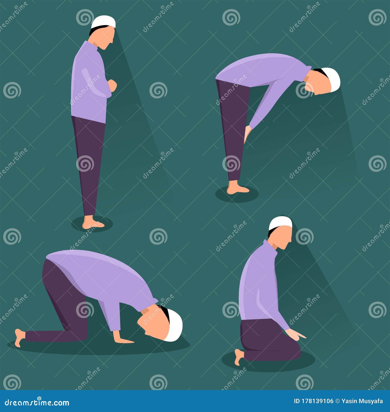 Illustration Graphic Vector Of Muslim Prayer Position Vector Of Salat