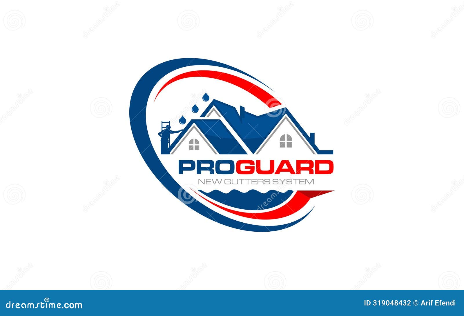 Illustration Graphic Vector of Professional Gutters Installation and ...