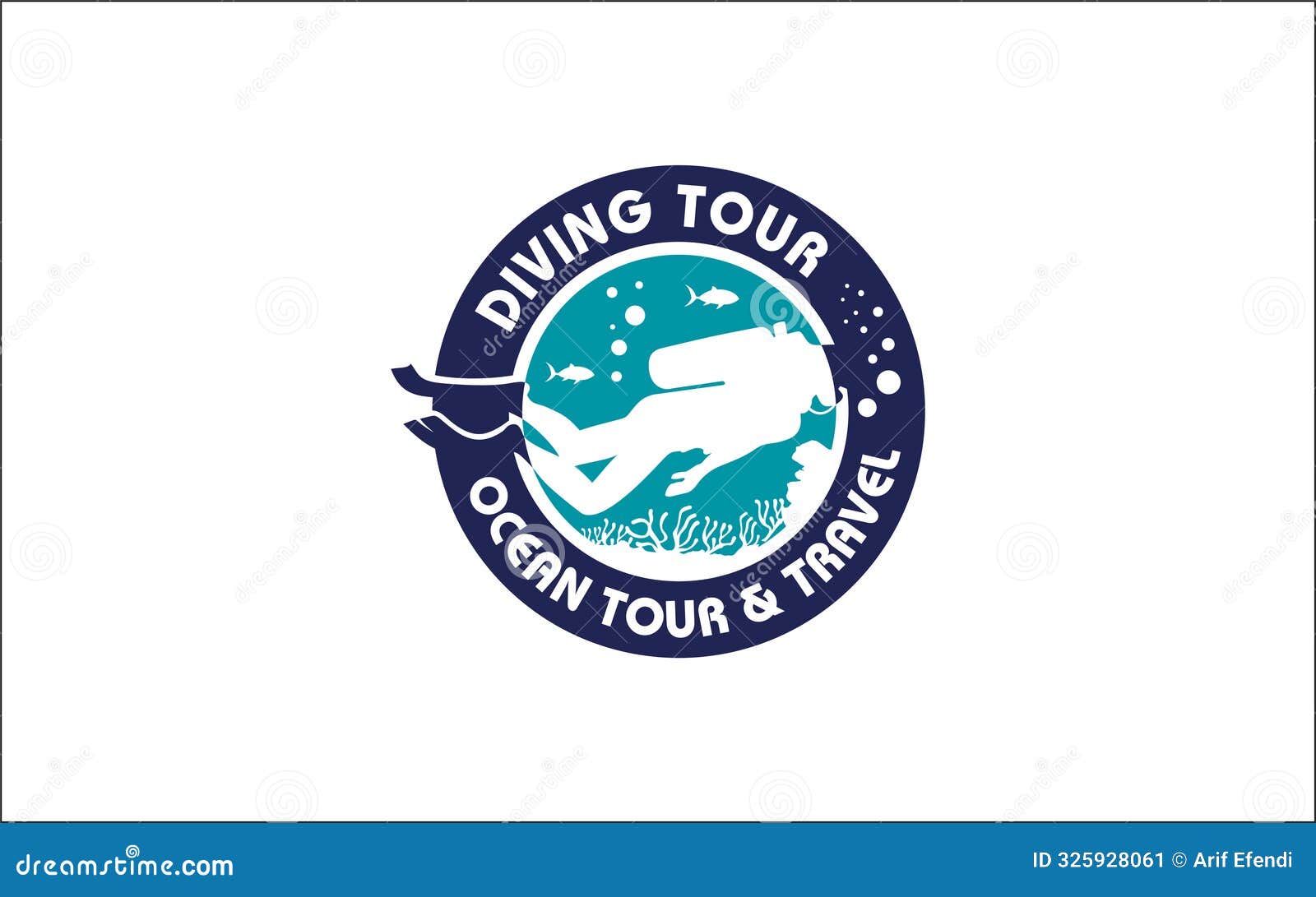 Illustration Graphic Vector of Scuba Diving Logo Design Template Stock ...