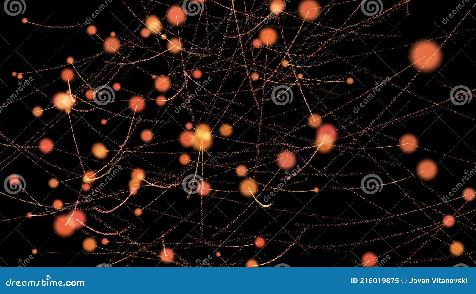 Gray Particles Fly after Being Exploded and Orange Particle Play Arond ...