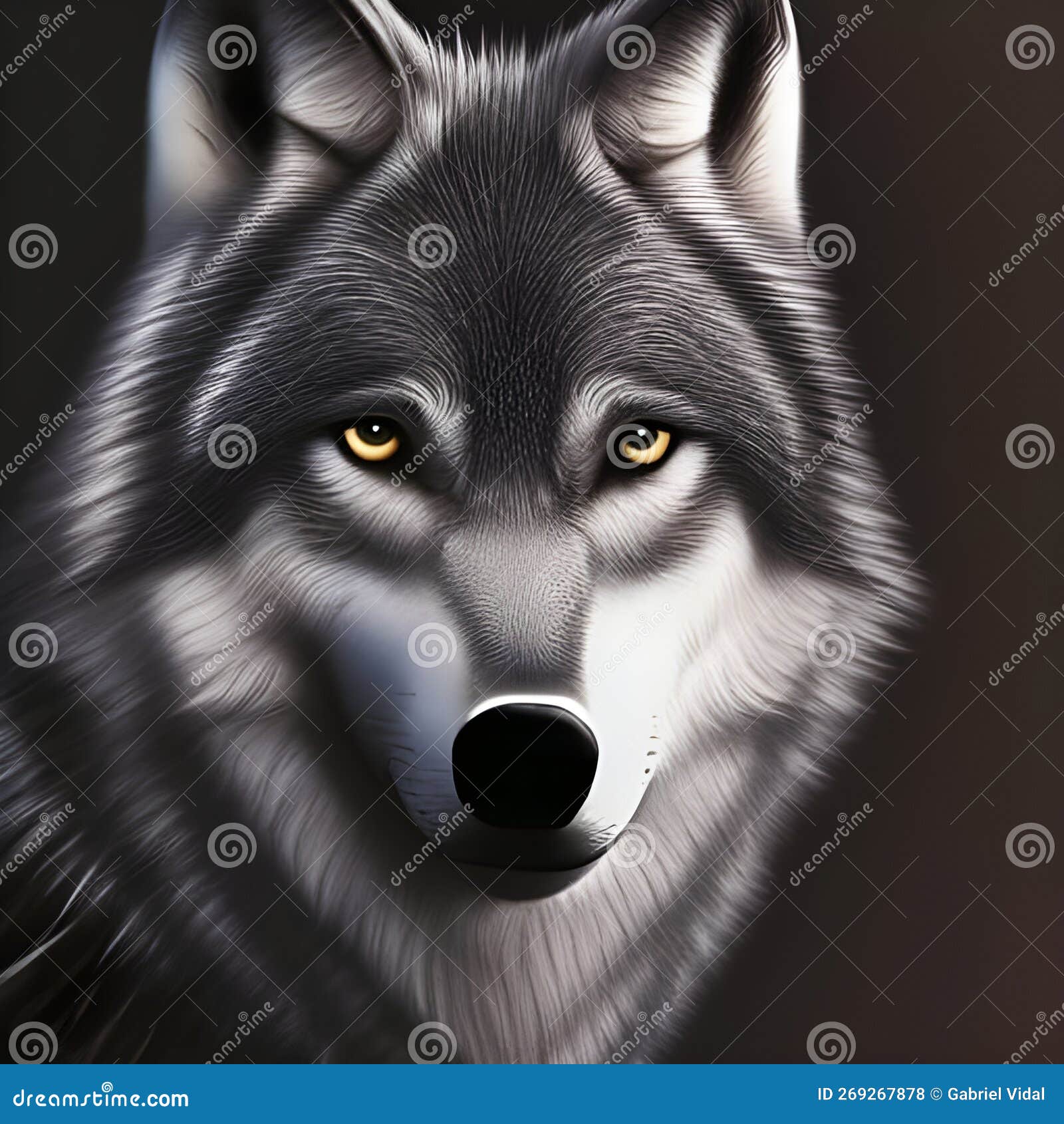 Illustration of a Gray Wolf Created Using Generative AI Stock ...