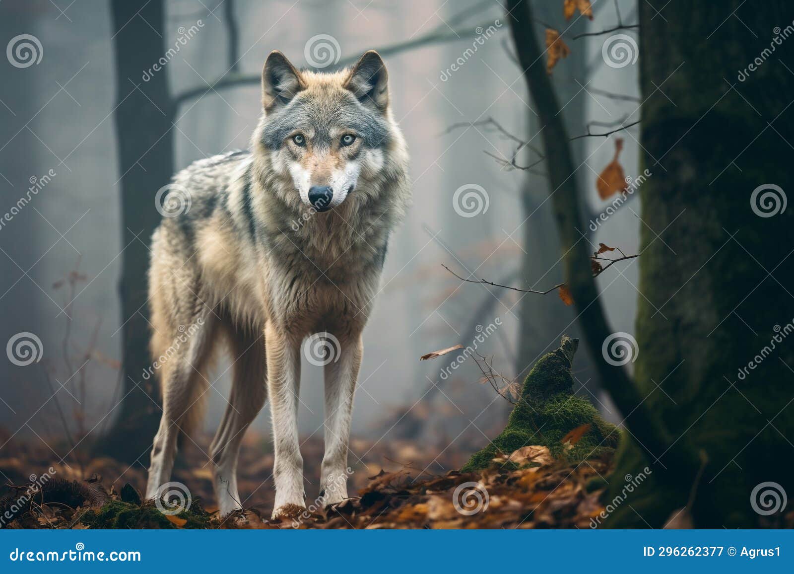 Illustration of a Gray Wolf in the Forest. Generative AI Stock Image ...