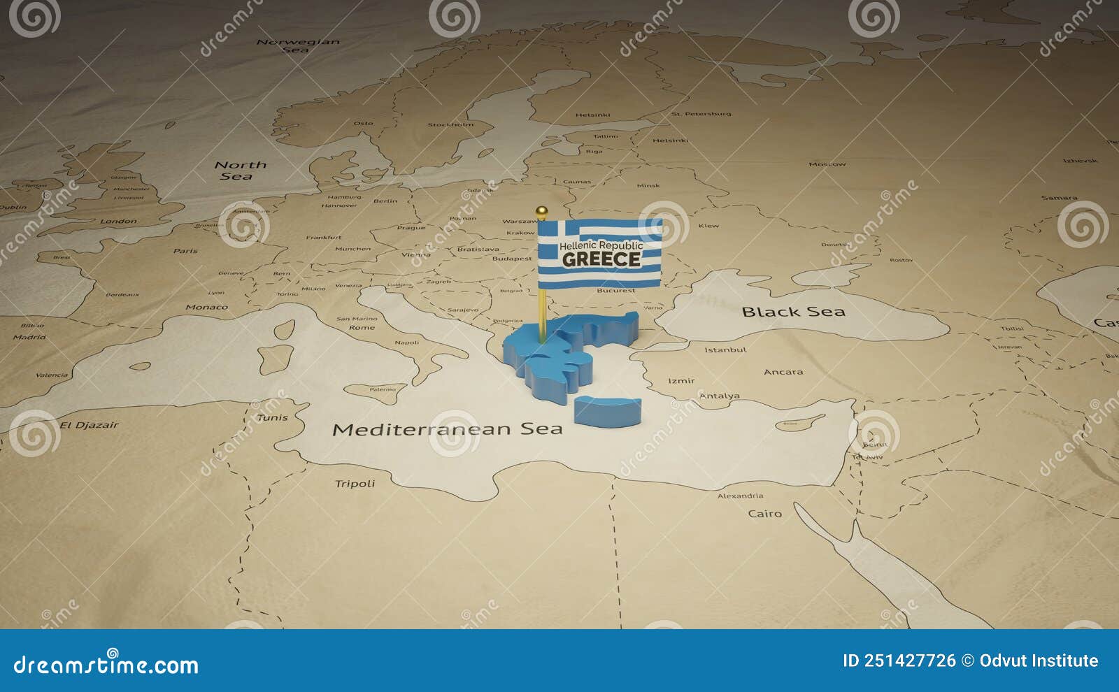 Illustration of Greece 3d Isometric Map Stock Illustration ...