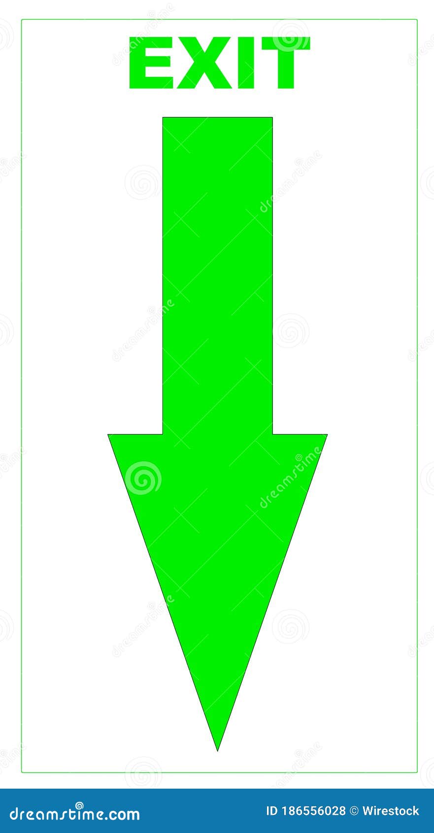 Illustration of a Green Arrow Pointing Down with the EXIT Written Above ...