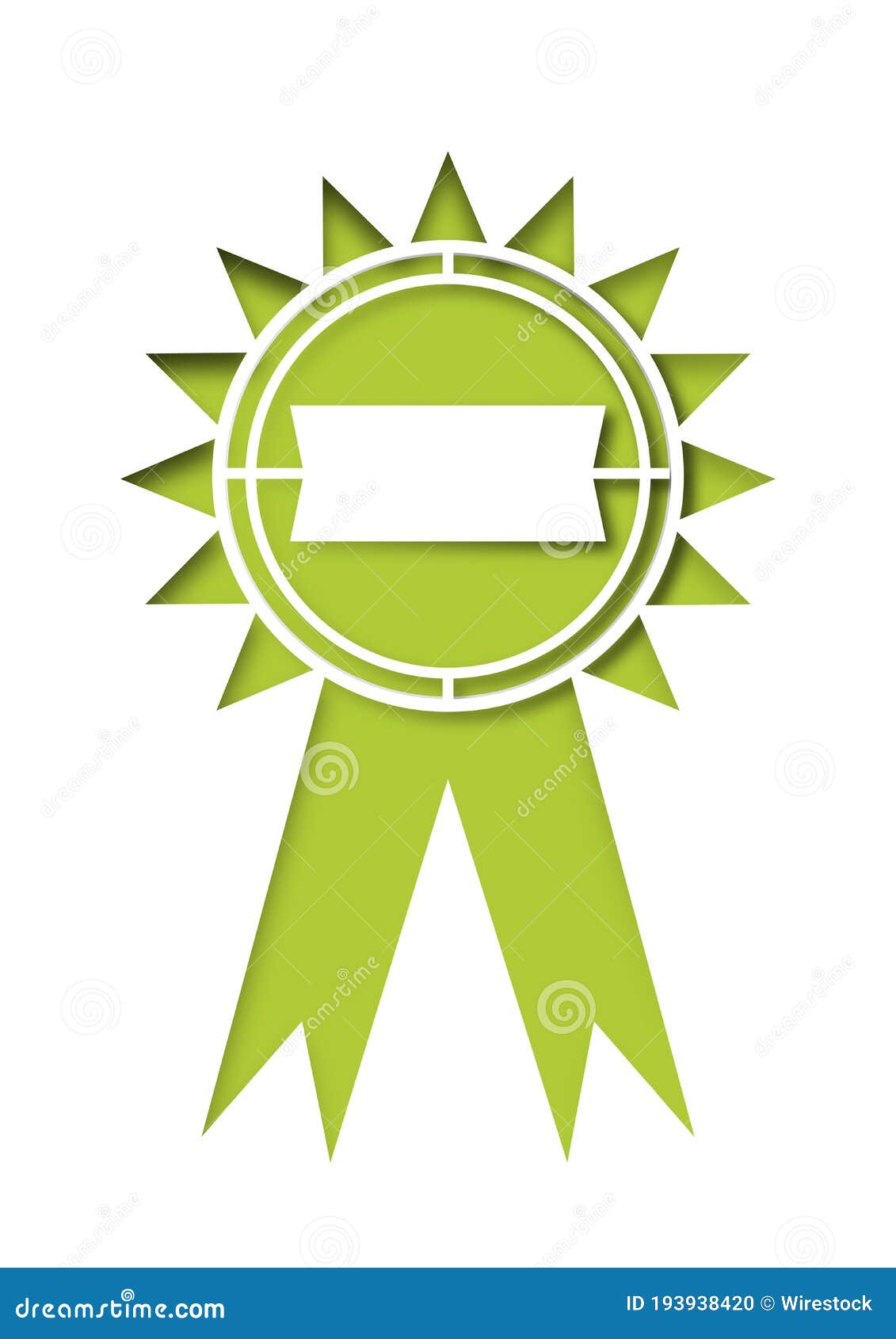 Green Award Ribbon Icon Vector Illustration | CartoonDealer.com #140301170