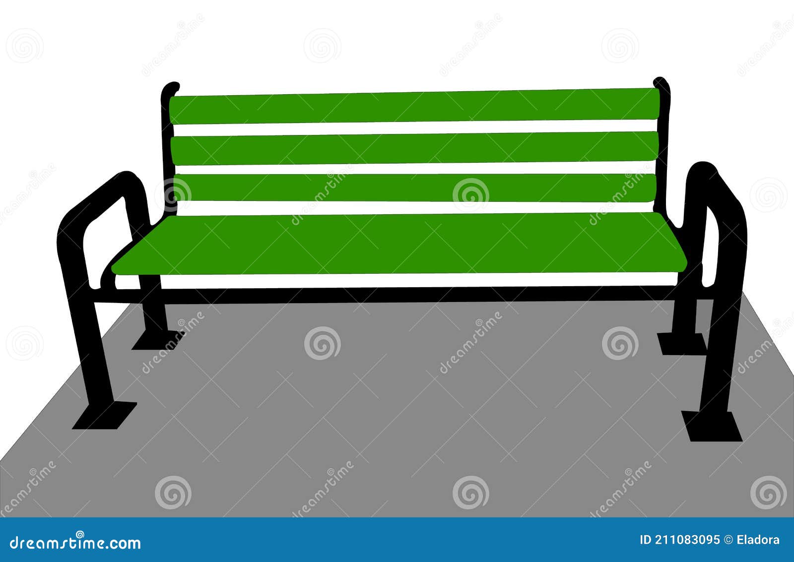 Illustration of the Green Benches on Grey Background Stock Vector ...