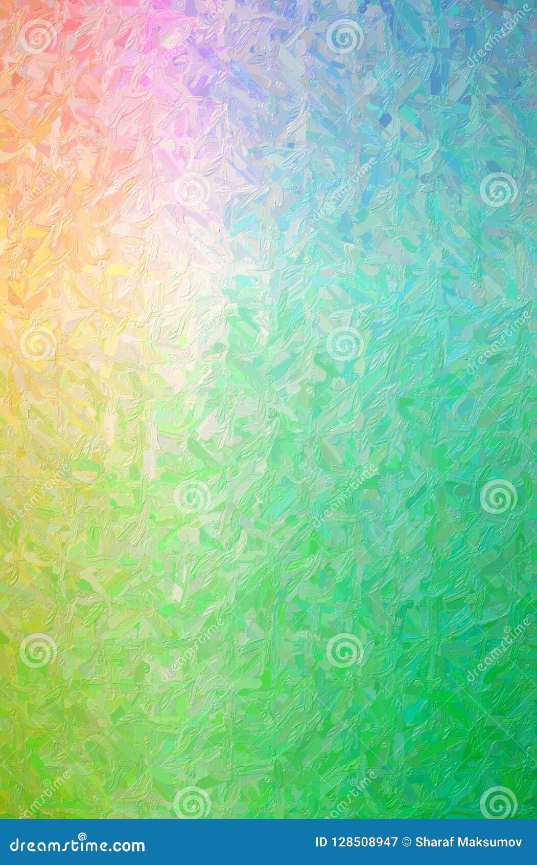 Illustration of Green and Blue Large Color Variation Impasto Vertical ...