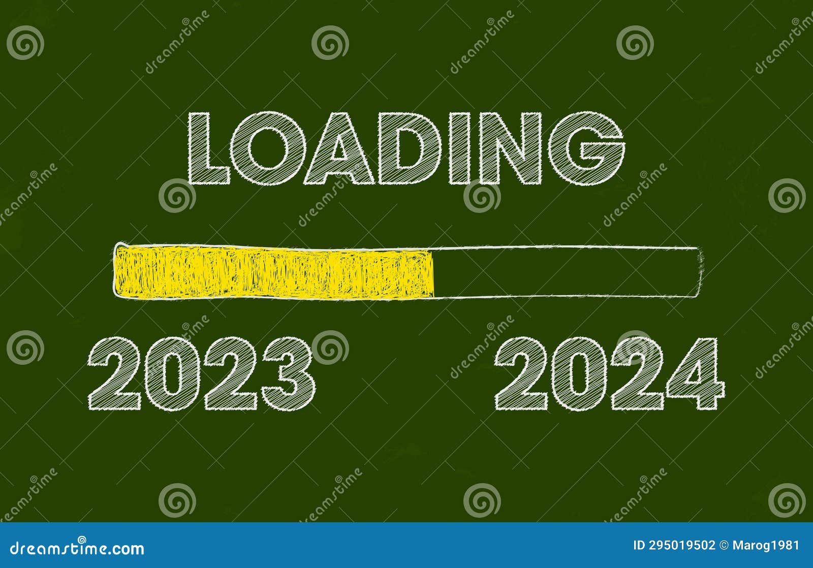 Illustration of a Green Board with the Message Loading 2023 - 2024 ...