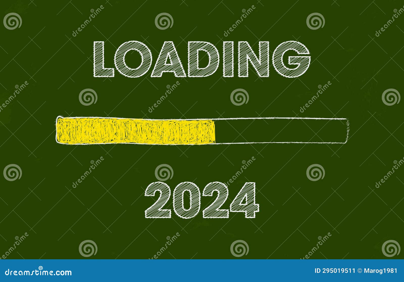 Illustration of a Green Board with the Message Loading 2024 Stock ...