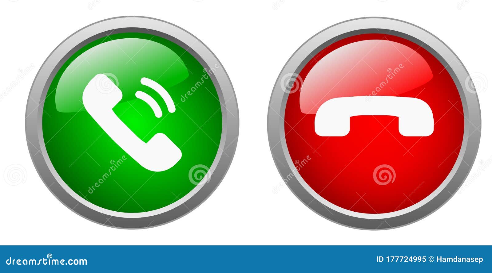 Red and Green Call Buttons with Glossy Style Stock Vector ...