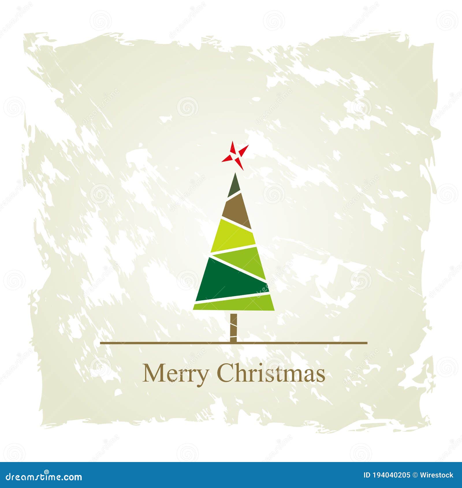 Illustration of a Green Christmas Tree with the Message Merry Christmas ...