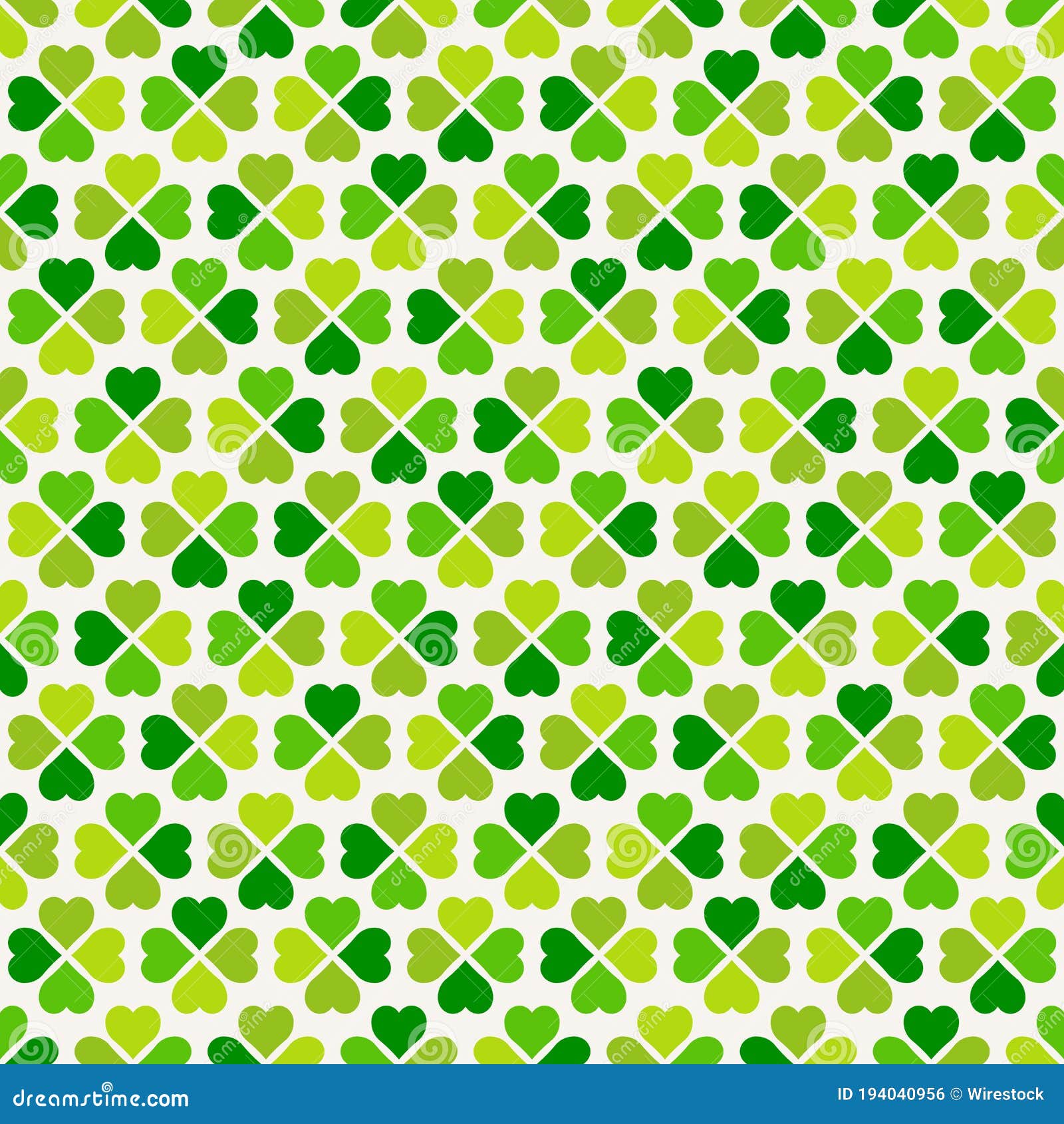 Illustration of a Green Clover Pattern Isolated on a White Background ...