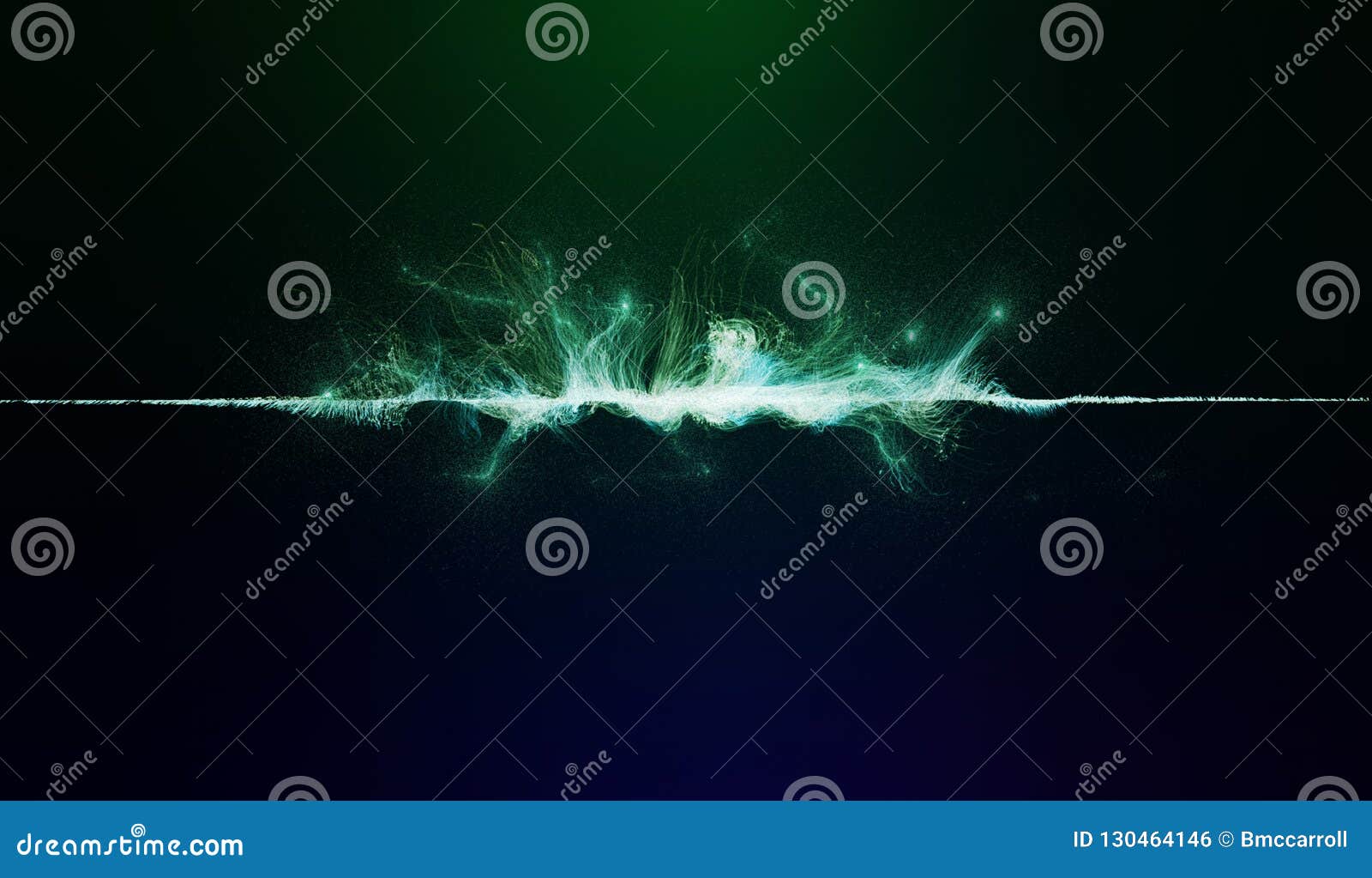 Illustration of Green-colored Particles Exploding on a Horizontal Line ...
