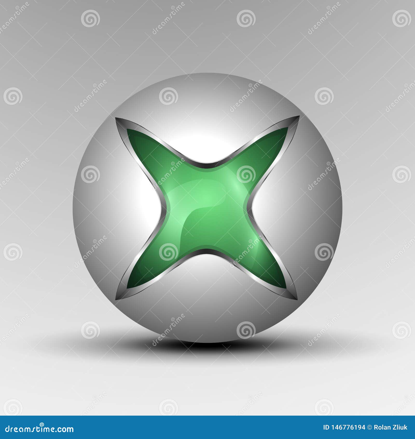 Illustration of Green Colorful Sphere As Emblem Stock Vector ...
