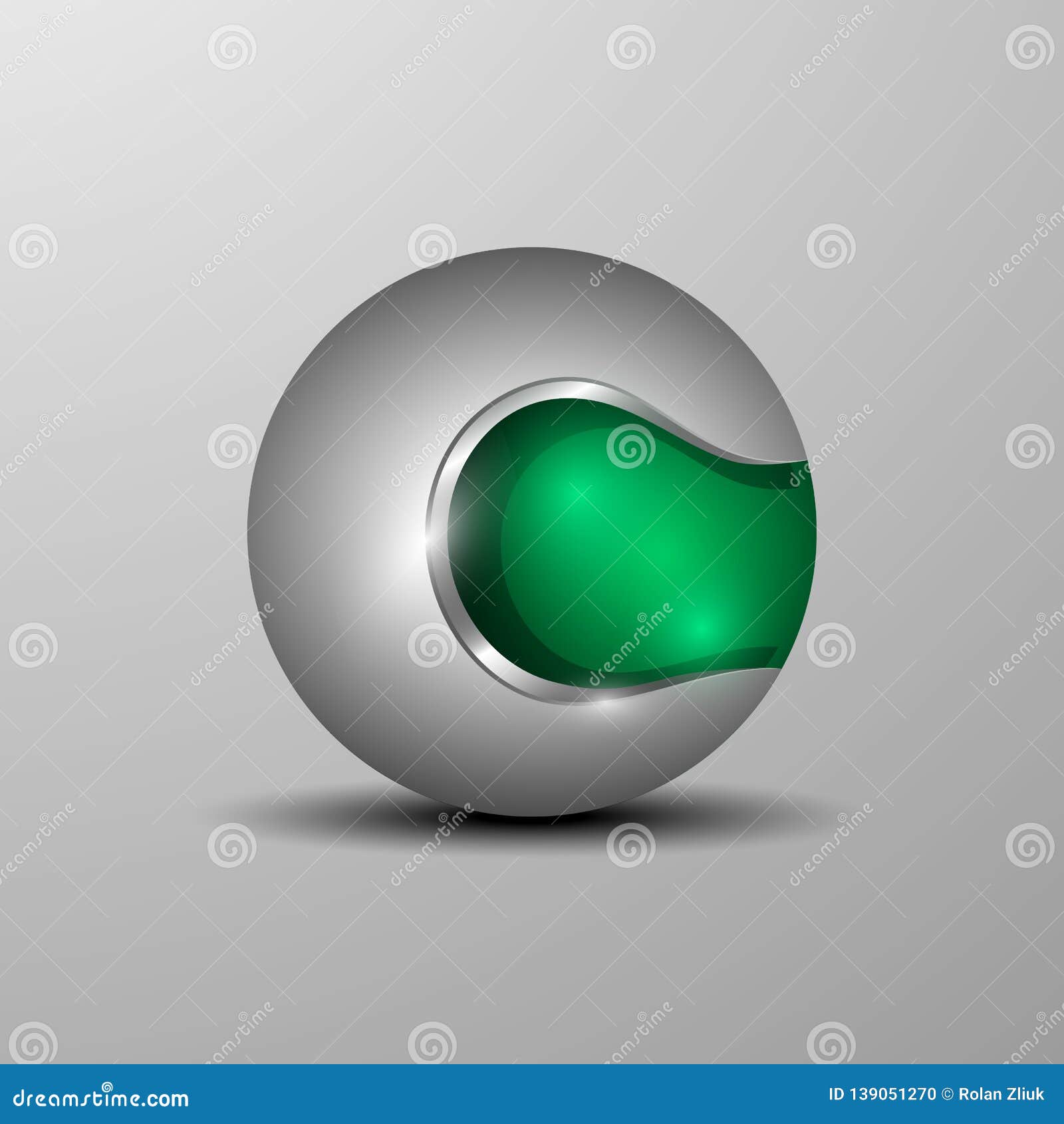 Illustration of Green Colorful Sphere As Emblem Stock Vector ...