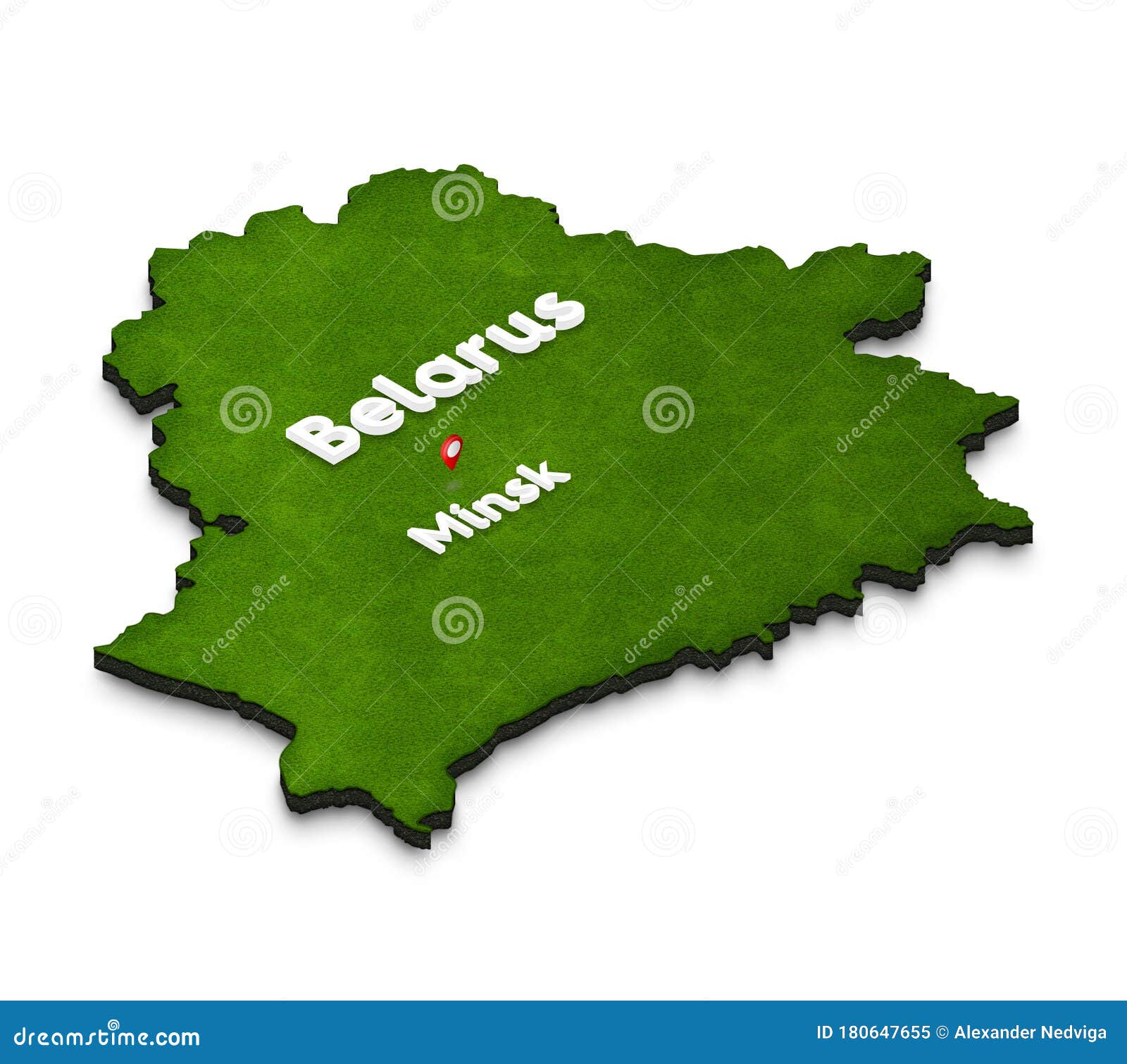 Map of Belarus. 3D Isometric Perspective Illustration Stock Image ...