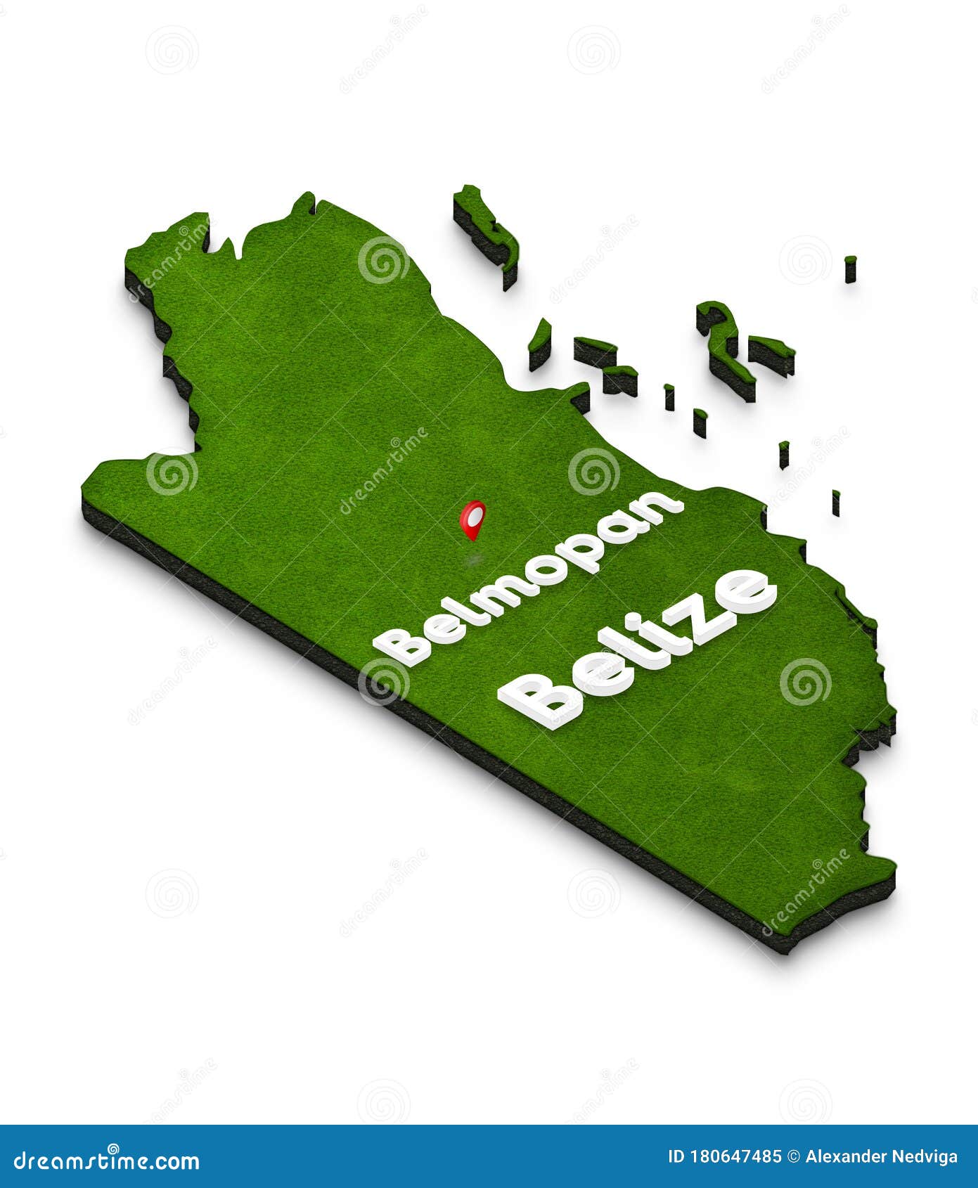 Map of Belize. 3D Isometric Perspective Illustration Stock Illustration ...