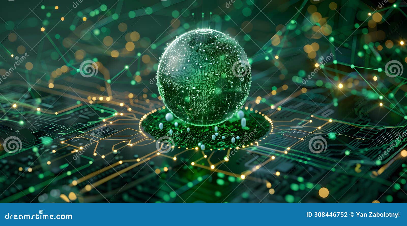 Illustration of a Green Hydrogen Molecule Surrounded by Sustainable ...