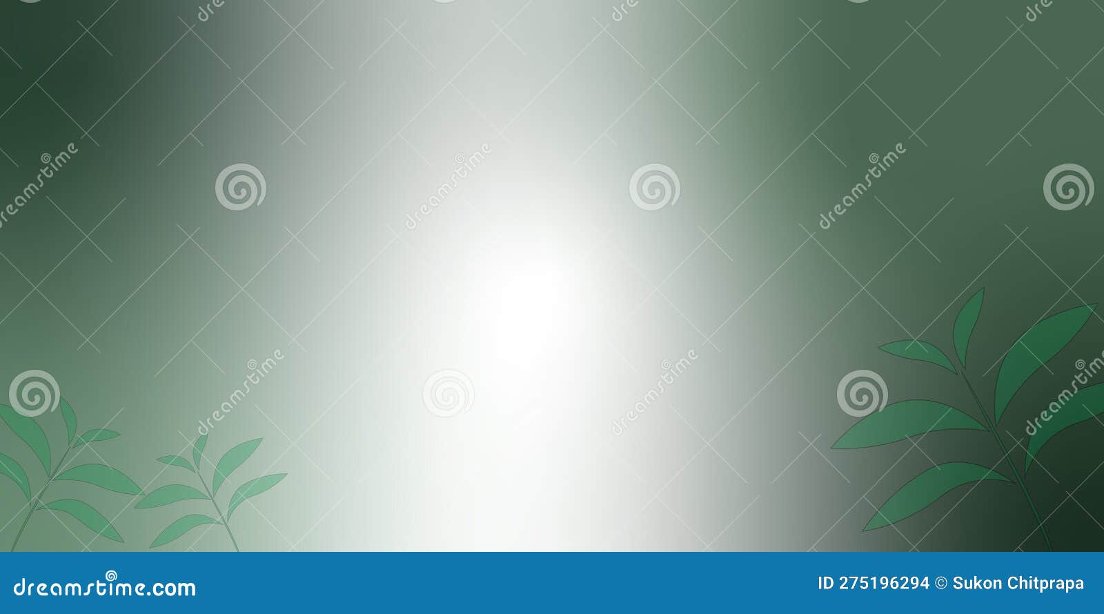 Illustration of Green Leaves on Gradient Green Background Stock ...