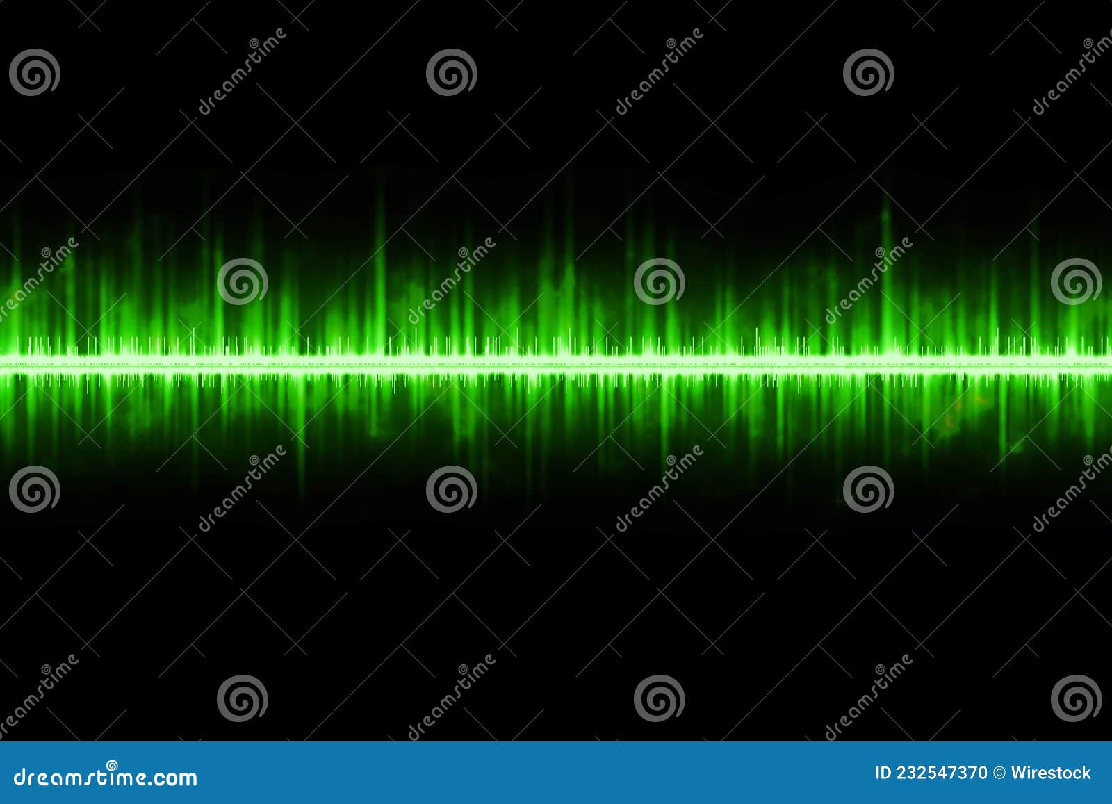 Illustration of a Green Sound Wave on a Black Background Stock Photo ...
